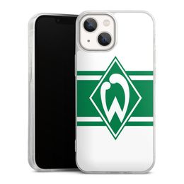 DeinDesign iPhone 13 Mini Handy Slim Case Silikon Handyh&uuml;lle transparent H&uuml;lle extra d&uuml;nn Sv Werder Bremen Official Licensed Product Logo Silikon Slim Case