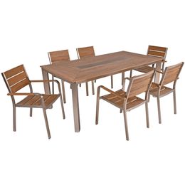 Garden Pleasure Gartenm&ouml;belset 'Florence' f&uuml;r 6 Personen Aluminium