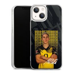 DeinDesign iPhone 13 Mini Handy Slim Case Silikon Handyh&uuml;lle transparent H&uuml;lle extra d&uuml;nn Borussia Dortmund Nico Schlotterbeck Bvb Silikon Slim Case