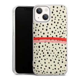 DeinDesign iPhone 13 Mini Handy Slim Case Silikon Handyh&uuml;lle transparent H&uuml;lle extra d&uuml;nn Stripes Points Kunst Silikon Slim Case