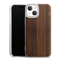 DeinDesign iPhone 13 Mini Handy Slim Case Silikon Handyh&uuml;lle transparent H&uuml;lle extra d&uuml;nn Wood Nut Tree Wooden Look Silikon Slim Case