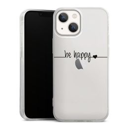 DeinDesign iPhone 13 Mini Handy Slim Case Silikon Handyh&uuml;lle transparent H&uuml;lle extra d&uuml;nn Happiness Statement Motiv Ohne Hintergrund Silikon Slim Case