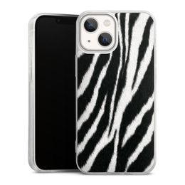 DeinDesign iPhone 13 Mini Handy Slim Case Silikon Handyh&uuml;lle transparent H&uuml;lle extra d&uuml;nn Fur Muster Zebra Silikon Slim Case