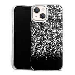 DeinDesign iPhone 13 Mini Handy Slim Case Silikon Handyh&uuml;lle transparent H&uuml;lle extra d&uuml;nn Muster Snowflake Glitzer Silikon Slim Case