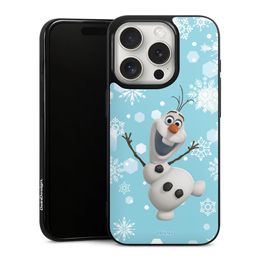 DeinDesign iPhone 15 Pro Handy Silikon H&uuml;lle Case schwarz Handyh&uuml;lle Frozen Olaf Disney Official Licensed Product