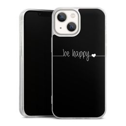 DeinDesign iPhone 13 Mini Handy Slim Case Silikon Handyh&uuml;lle transparent H&uuml;lle extra d&uuml;nn Happiness Statement Sayings Silikon Slim Case