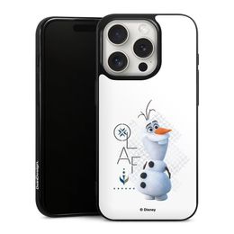 DeinDesign iPhone 15 Pro Handy Silikon H&uuml;lle Case schwarz Handyh&uuml;lle Frozen Olaf Disney Frozen 2