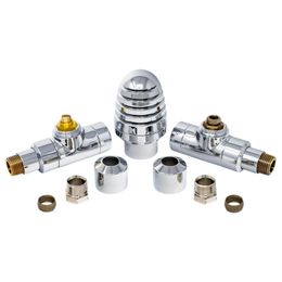 Schulte Thermostat-Set 'Durchgang' chrom