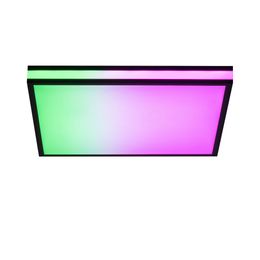 Just Light LED-Deckenleuchte 'Mario Black' dimmbar 19,5 W 2300 lm warmwei&szlig;, neutralwei&szlig;, Farbwechsler 45 x 7,5 x 45 cm