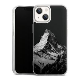 DeinDesign iPhone 13 Mini Handy Slim Case Silikon Handyh&uuml;lle transparent H&uuml;lle extra d&uuml;nn Mountain Snow Mountain Top Silikon Slim Case