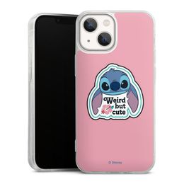 DeinDesign iPhone 13 Mini Handy Slim Case Silikon Handyh&uuml;lle transparent H&uuml;lle extra d&uuml;nn Lilo & Stitch Disney Sayings Silikon Slim Case