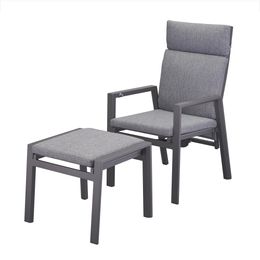 toom Gartenstuhlset 'Romina' Aluminium schwarz 2-teilig