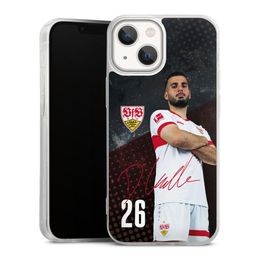 DeinDesign iPhone 13 Mini Handy Slim Case Silikon Handyh&uuml;lle transparent H&uuml;lle extra d&uuml;nn Official Licensed Product Deniz Undav Vfb Stuttgart Silikon Slim Case