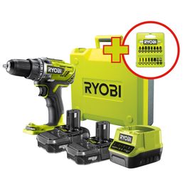 Ryobi Akku-Bohrschrauber 'R18DD3-220TA17' mit 2 Akkus, Bit-Set und Koffer