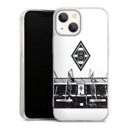 DeinDesign iPhone 13 Mini Handy Slim Case Silikon Handyh&uuml;lle transparent H&uuml;lle extra d&uuml;nn Stadium Die Fohlen Borussia M&ouml;nchengladbach Silikon Slim Case