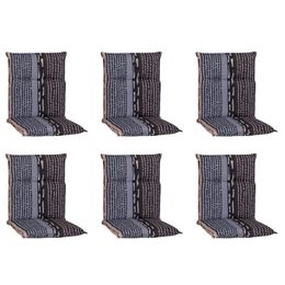 Beo Niedriglehner-Auflagenset 'Bangui' grau/braun 50 x 101 x 6 cm 6 St&uuml;ck