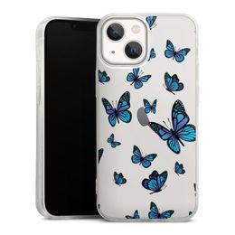DeinDesign iPhone 13 Mini Handy Slim Case Silikon Handyh&uuml;lle transparent H&uuml;lle extra d&uuml;nn Transparent Butterfly Muster Silikon Slim Case