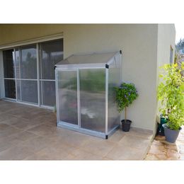 Palram-Canopia Minigew&auml;chshaus 'Lean To' 63,5 x 125 cm mit 4 mm Hohlkammerplatten silbern