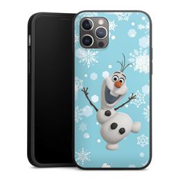 DeinDesign iPhone 12 Pro Handy Premium Silikon H&uuml;lle Handyh&uuml;lle schwarz Case Frozen Olaf Disney Official Licensed Product Silikon Premium Case