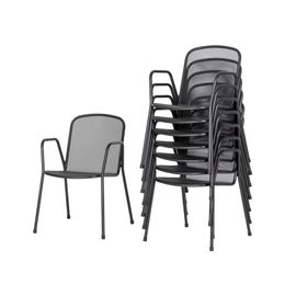 Acamp Gartenstuhlset 'Alfredo' stapelbar Metall schwarz 8 St&uuml;ck