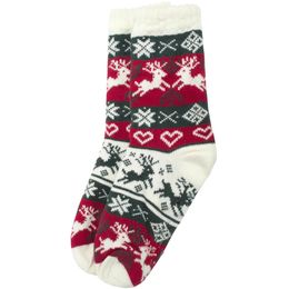 Normani Socken Damen Gr&ouml;&szlig;e 36/41 rot / schwarz / wollwei&szlig;