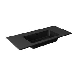 Fackelmann Waschtisch 'Vita' Gussmarmor mattschwarz 101 x 15,8 x 46,5 cm