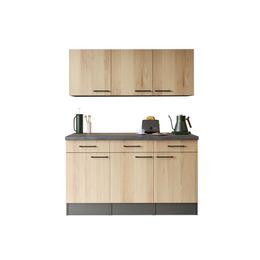 respekta Sideboardset 'Oliver' eichefarben 150 cm mit Oberschr&auml;nken