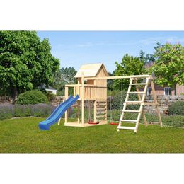 Karibu Kinderspielhaus 'Frieda' naturbelassene nordische Fichte 107 x 291 x 107 cm