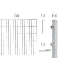 Alberts Doppelstabmatten-Set silbern 140 x 1000 cm