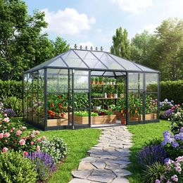 WESTMANN Gew&auml;chshaus 'Suprema XL' Polycarbonat 421 x 284 x 262 cm schwarz