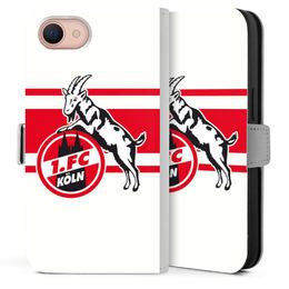 DeinDesign iPhone 17e Handy Klapph&uuml;lle Handyh&uuml;lle aus Kunst Leder wei&szlig; Flip Case Effzeh 1. Fc K&ouml;ln Official Licensed Product Sideflip mit Lasche