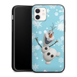 DeinDesign iPhone 12 Handy Premium Silikon H&uuml;lle Handyh&uuml;lle schwarz Case Frozen Olaf Disney Official Licensed Product Silikon Premium Case