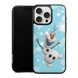 DeinDesign iPhone 15 Pro Max Handy Silikon H&uuml;lle Case schwarz Handyh&uuml;lle Frozen Olaf Disney Official Licensed Product