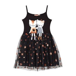 Denokids Kleid 'Copper Stars' M&auml;dchen Gr&ouml;&szlig;e 122 rosa / schwarz / wei&szlig;