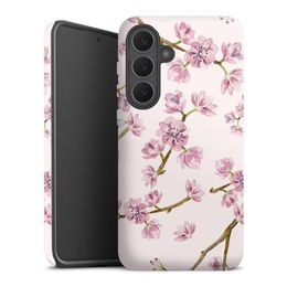 DeinDesign Galaxy S25 FE Handy Panzer Handyh&uuml;lle robuste Outdoor H&uuml;lle Schutzh&uuml;lle matt Cherry Blossom Girl Style Spring Tough Case