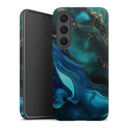 DeinDesign Galaxy S25 FE Handy Panzer Handyh&uuml;lle robuste Outdoor H&uuml;lle Schutzh&uuml;lle matt Marble Art Ombre Tough Case