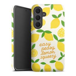 DeinDesign Galaxy S25 FE Handy Panzer Handyh&uuml;lle robuste Outdoor H&uuml;lle Schutzh&uuml;lle matt Lemon Statement Spruch Tough Case