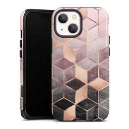 DeinDesign iPhone 13 Mini Handy Panzer Handyh&uuml;lle robuste Outdoor H&uuml;lle Schutzh&uuml;lle gl&auml;nzend Cube Elisabeth Fredriksson Gold & Copper Tough Case