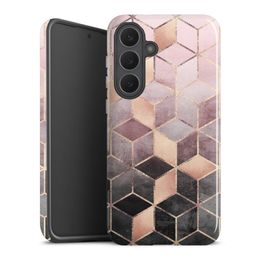 DeinDesign Galaxy S25 FE Handy Panzer Handyh&uuml;lle robuste Outdoor H&uuml;lle Schutzh&uuml;lle gl&auml;nzend Cube Elisabeth Fredriksson Gold & Copper Tough Case
