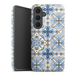 DeinDesign Galaxy S25 FE Handy Panzer Handyh&uuml;lle robuste Outdoor H&uuml;lle Schutzh&uuml;lle matt Mandala Retro Mosaic Tough Case