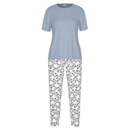 Mey Pyjama 'Wild Violets' Damen Gr&ouml;&szlig;e XL blau Sommerkleid