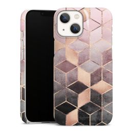 DeinDesign iPhone 13 Mini Handy Premium Case Smartphone Handyh&uuml;lle Schutzh&uuml;lle gl&auml;nzend Cube Elisabeth Fredriksson Gold & Copper Premium Case