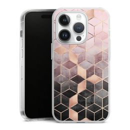 DeinDesign iPhone 14 Pro Handy Case Handyh&uuml;lle transparent H&uuml;lle Cube Elisabeth Fredriksson Gold & Copper Hard Case
