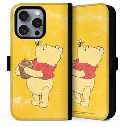 DeinDesign iPhone 16 Pro Max Handy Klapph&uuml;lle Handyh&uuml;lle aus Kunst Leder schwarz Flip Case Disney Winnie The Pooh Official Licensed Product Sideflip mit Lasche
