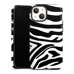 DeinDesign iPhone 13 Mini Handy Panzer Handyh&uuml;lle robuste Outdoor H&uuml;lle Schutzh&uuml;lle gl&auml;nzend Animal Look Zebra Animal Print Tough Case