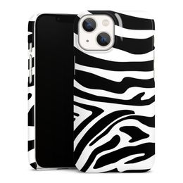 DeinDesign iPhone 13 Mini Handy Premium Case Smartphone Handyh&uuml;lle Schutzh&uuml;lle gl&auml;nzend Animal Look Zebra Animal Print Premium Case