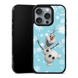 DeinDesign iPhone 16 Pro Handy Silikon H&uuml;lle Case schwarz Handyh&uuml;lle Frozen Olaf Disney Official Licensed Product