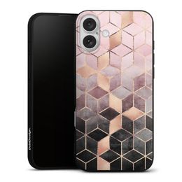 DeinDesign iPhone 16 Plus Handy Premium Silikon H&uuml;lle Handyh&uuml;lle schwarz Case Cube Elisabeth Fredriksson Gold & Copper Silikon Premium Case