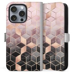 DeinDesign iPhone 16 Pro Max Handy Klapph&uuml;lle Handyh&uuml;lle aus Kunst Leder wei&szlig; Flip Case Cube Elisabeth Fredriksson Gold & Copper Sideflip mit Lasche