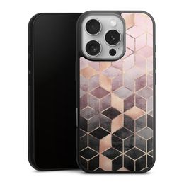 DeinDesign iPhone 16 Pro Handy Gallery Case Handyh&uuml;lle 9H Geh&auml;rtetes Glas R&uuml;ckseite H&uuml;lle Cube Elisabeth Fredriksson Gold & Copper Gallery Case